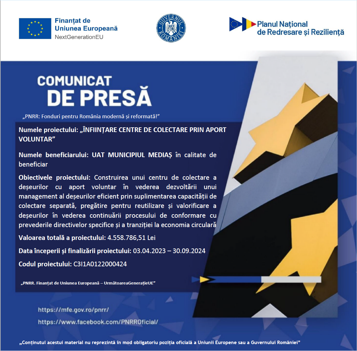 ÎNFIINȚARE CENTRE DE COLECTARE PRIN APORT VOLUNTAR